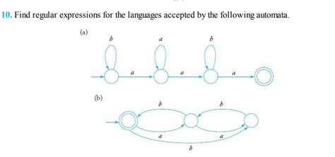 Solved 10 Find Regular Expressions For The Languages