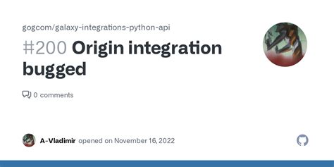 Origin Integration Bugged · Issue 200 · Gogcomgalaxy Integrations Python Api · Github