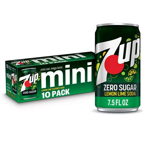 7up Zero Sugar Lemon Lime Soda 10 Pk Mini Cans Shop Soda At H E B