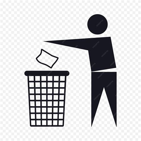 Premium Vector Trash Can Or Recycle Bin With Human Figure Symbol User
