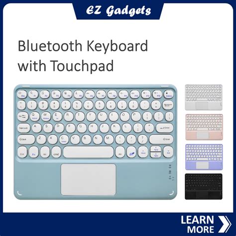 Wireless Bluetooth Keyboard With Touchpad Trackpad Compatible With IPad Tablet Android Phone