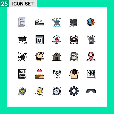 Filled Line Flat Color Pack Of 25 Universal Symbols Of Storage Database Shower Seminar