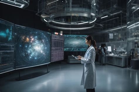 premium photo 3d rendered empty modern futuristic command center interior