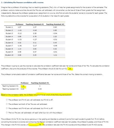 Solved 3 Calculating The Pearson Correlation With Z Scores