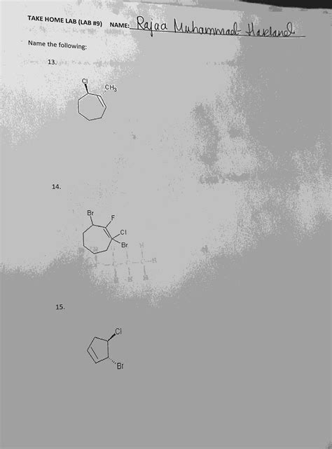 Solved Take Home Lab Organic Chemistry Chegg Com