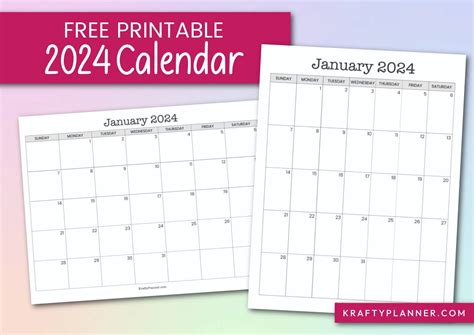 Calendar 2024 Printable Pdf