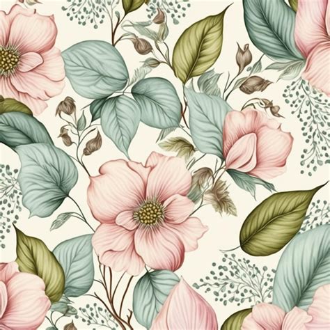 Premium Photo Floral Seamless Pattern