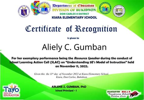 Slac Certificate For Speaker And Participant Pptx