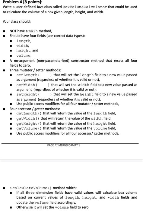 solved problem 4 [8 points] write a user defined java class