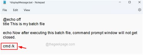 how to stop command prompt from closing after executing a batch file in