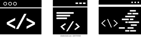 Programming Icons Programming Symbol Coding Icon Stock Vector Royalty