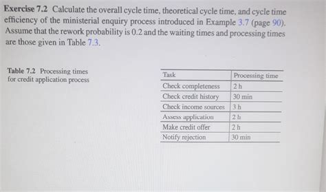 Exercise Calculate The Overall Cycle Time Chegg
