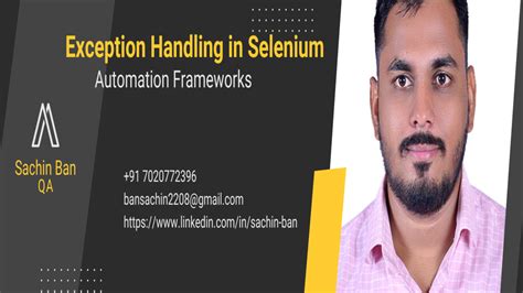 exception handling in selenium automation frameworks
