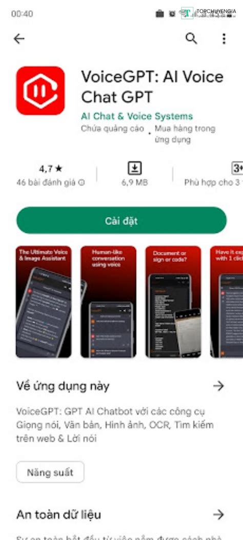 Tải app voice chat GPT miễn phí ở Việt Nam tại đây
