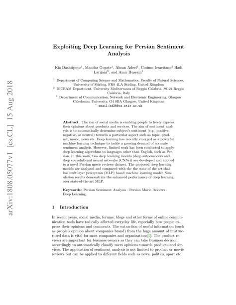 pdf exploiting deep learning for persian sentiment analysis