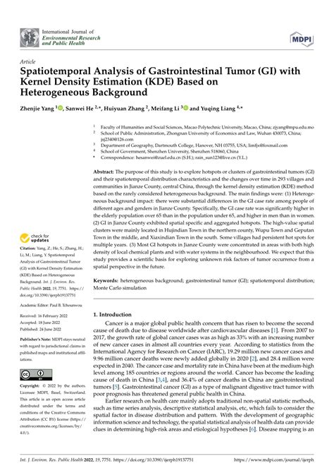 Pdf Spatiotemporal Analysis Of Gastrointestinal Tumor Gi With