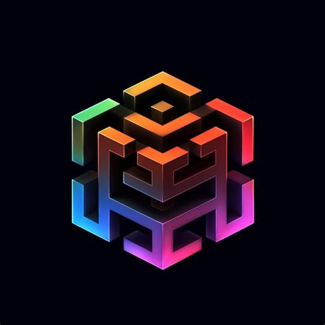 Premium Ai Image A Close Up Of A Colorful Cube With A Black Background Generative Ai