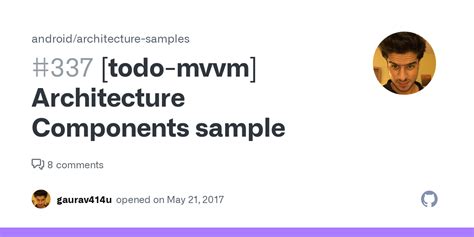Todo Mvvm Architecture Components Sample Issue Android Architecture Samples Github