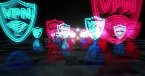 Vpn Virtual Private Network Symbols Loop Cyber Concept Stock Video