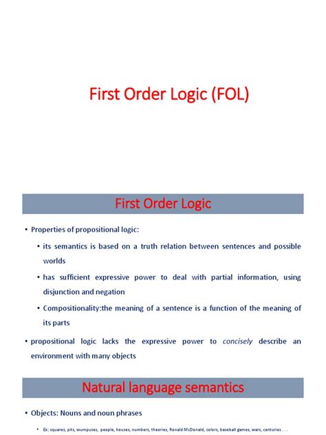 first order logic fol pdf interpretation logic first order logic