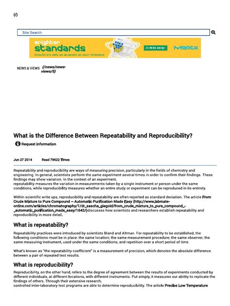 What Is The Difference Between Repeatability And Reproducibility Labmate Online Pdf