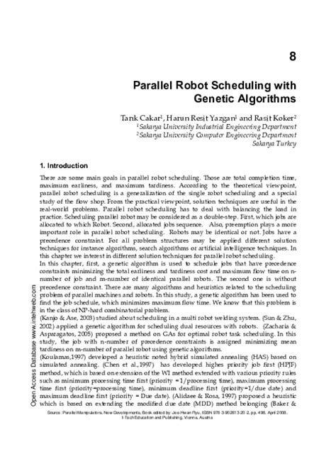 Pdf Parallel Robot Scheduling With Genetic Algorithms