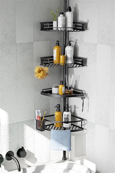 Hamitor Corner Shower Caddy Tension Pole Quick