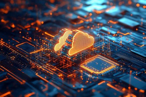 Cloud Computing Network Technology Premium Ai Generated Image