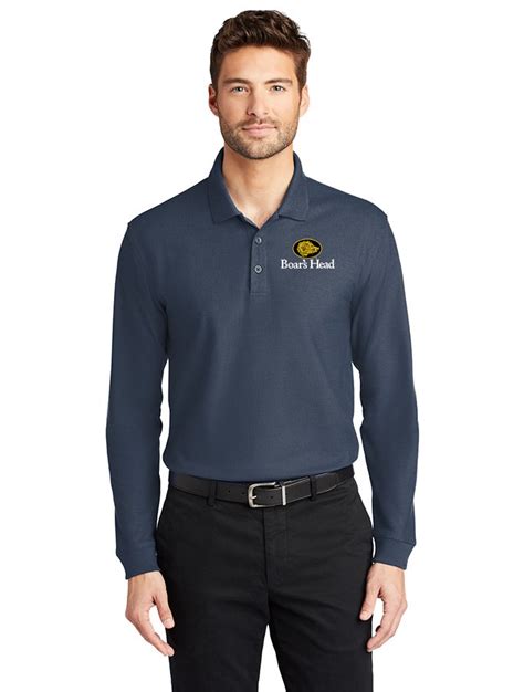 Port Authority® Long Sleeve Core Classic Pique Polo Golden Stiches
