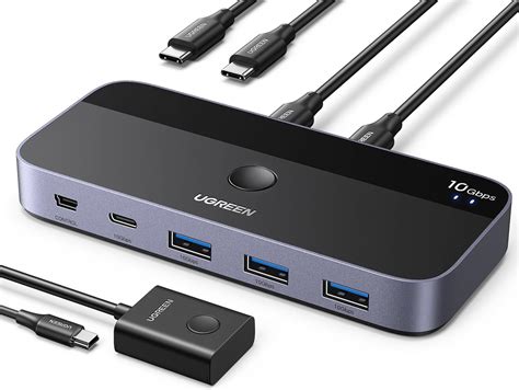 Ugreen 10gbps Usb C 32 Switch 4 Port 2 Computers Sharing Devices For
