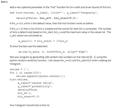 Solved Def Hist Ax Values X Label Title Y Label Chegg Com
