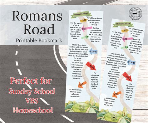 Romans Road To Salvation Printable Bookmark Scripture Verses For