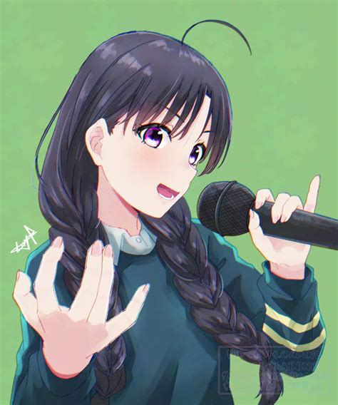 Safebooru 1girl Absurdres Ahoge Awa Subaru Black Hair Blue Sweater