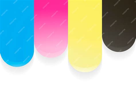 Cmyk 색상 배경 기하학적 Cmyk 잉크 벡터 일러스트 레이 션 프리미엄 벡터