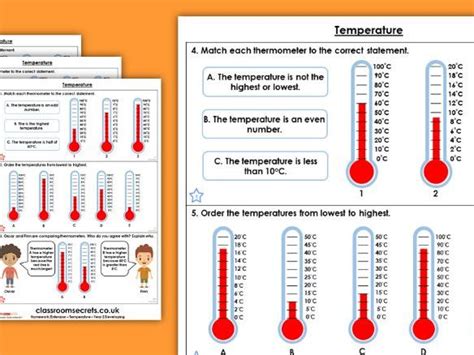 Year 2 Temperature Summer Block 4 Maths Homework Extension Teaching