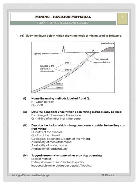 mining revision material 23 2 pdf diamond mining