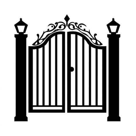 Gate Vector Clean Simple Black Premium Ai Generated Vector