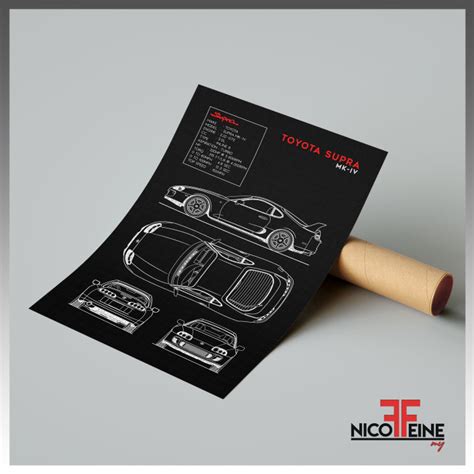 Poster Only Toyota Supra Mk Iv Mk4 2jz Gte Minimal Racing Sport Car
