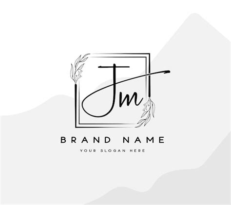Premium Vector Jm Initial Letter Handwriting And Signature Logo Vector With Leaf