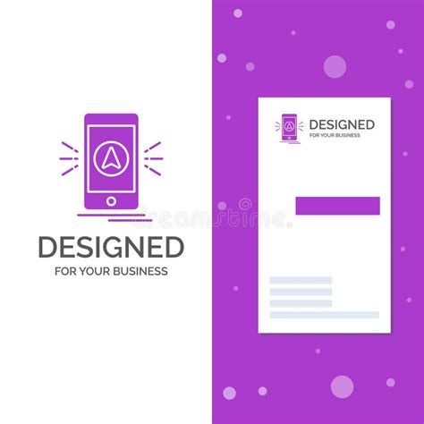 Business Logo For Navigation App Camping Gps Location Vertical Purple Business Visiting