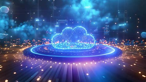 Futuristic Concept Of Cloud Computing With Glowing Networks Stock Video Video Of Innovation