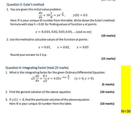 Solved Question Euler S Method You Are Given This Chegg