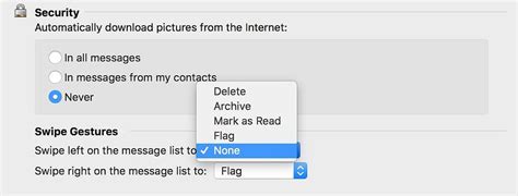 Outlook For Mac Configuring And Disabling Swipes