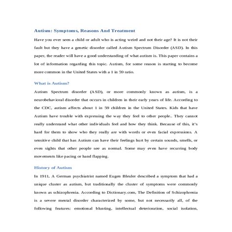 Autism Symptoms Reasons And Treatment