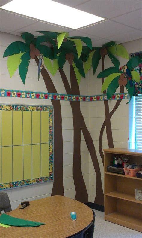 Jungle Themed Classroom With Palm Trees