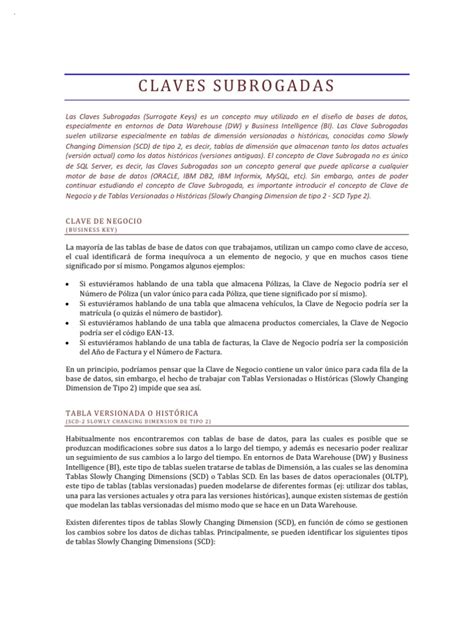 surrogate key pdf tabla base de datos sql