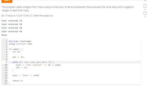 Solved The Program Reads Integers From Input Using A While Chegg