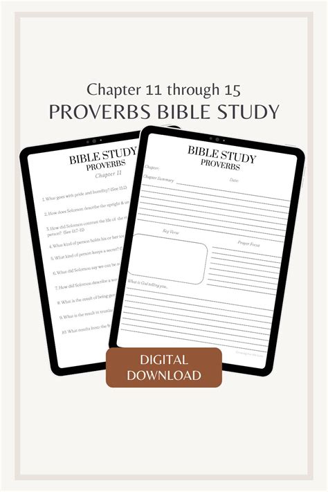 Niv Proverbs Chapter 11 Thru 15 Bible Study Discipleship Study