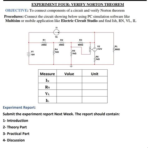 solved experiment four verify norton theorem objective to