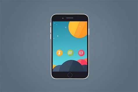 Color Flat Design Mobile Phone Vector Illustration Phone Icon Premium